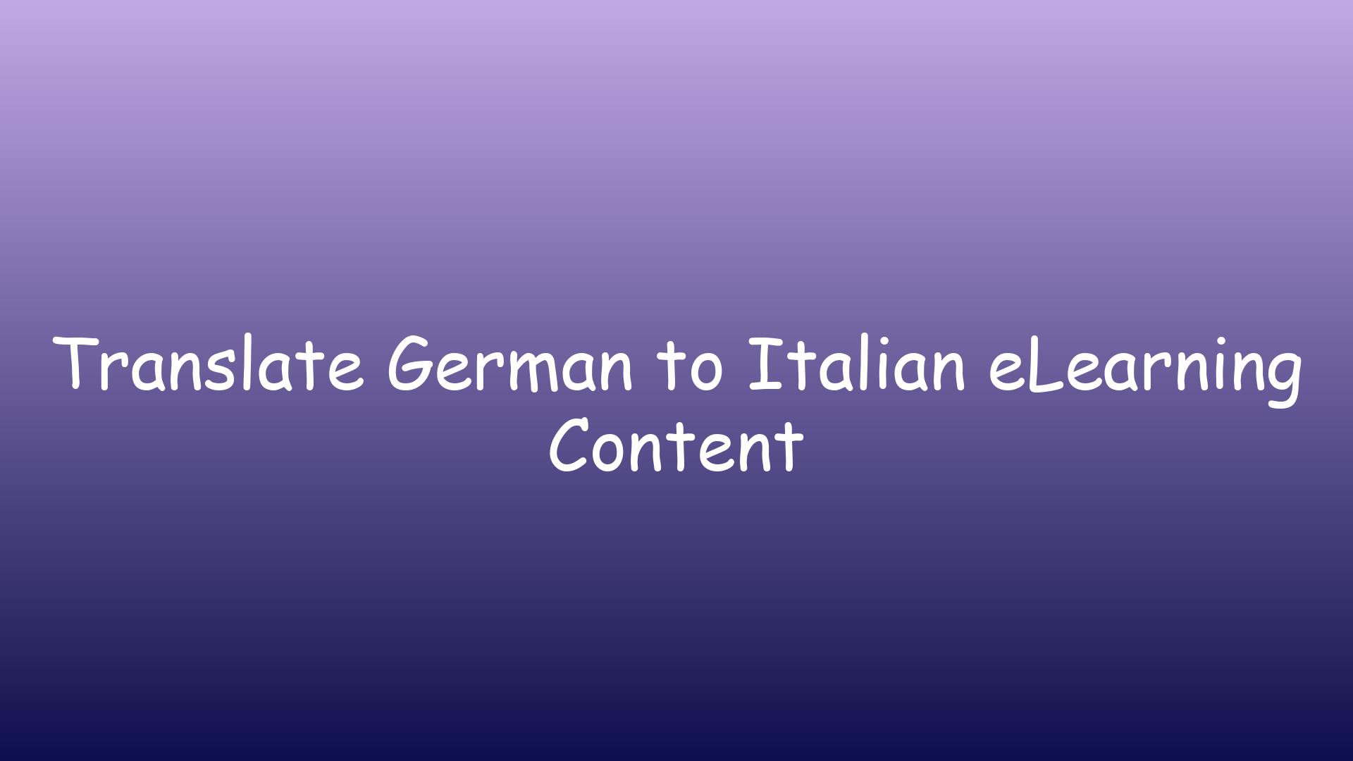 Translate German to Italian eLearning Content - Doctor Elearning
